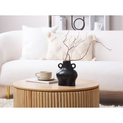 Vase à fleurs céramique 20 cm noir Nafplio | Maisons du Monde