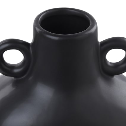 Vase à fleurs céramique 20 cm noir Nafplio | Maisons du Monde