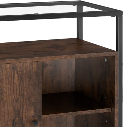 Commode Style Industriel en Bois et Acier Bois foncé Coventry | Maisons ...