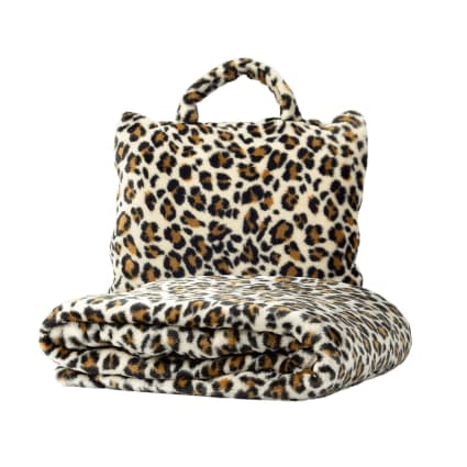 TANJA - Plaid de voyage - 130x150 cm - Imprimé léopard - Pumice Stone ...