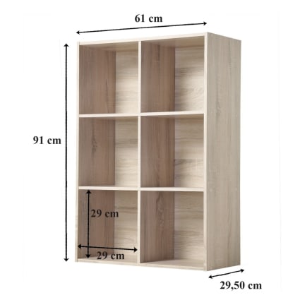 Regal mit 6 Fächern - H91,5 x L61,5 cm - Holzdekor hell | Maisons du Monde