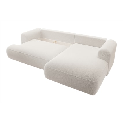 Ecksofa Boucle-Bezug Cremeweiß Ovo | Maisons du Monde