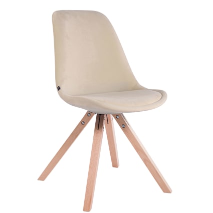 Sedia con gambe in legno e seduta in Velluto crema TOULOUSE | Maisons ...