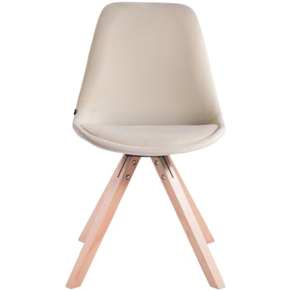 Sedia con gambe in legno e seduta in Velluto crema TOULOUSE | Maisons ...