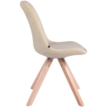 Sedia con gambe in legno e seduta in Velluto crema TOULOUSE | Maisons ...