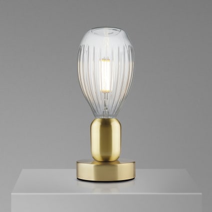 Lampada da tavolo a batteria color ottone con lampadina led cristalo Mr ...