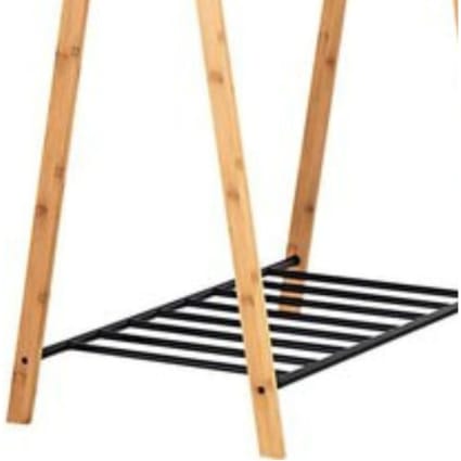 Perchero de bambú natural y metal negro 93x50x173cm B&b home | Maisons ...