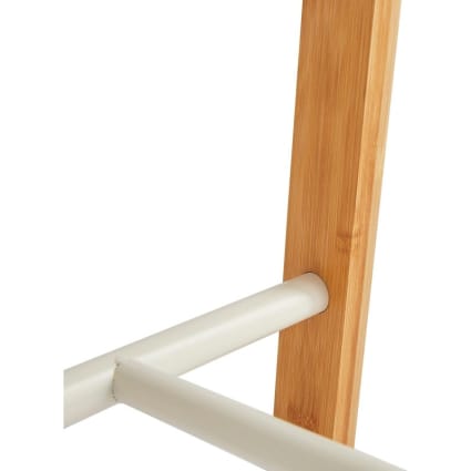 Perchero de bambú natural y metal blanco 93x50x173cm B&b home | Maisons ...