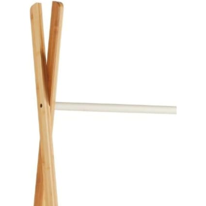 Perchero de bambú natural y metal blanco 93x50x173cm B&b home | Maisons ...