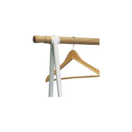 Perchero madera, metal blanco y tela beige 95x55x171cm B&b home ...