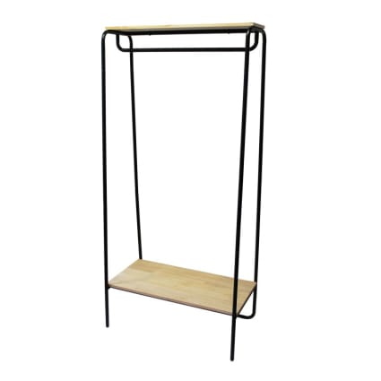 Perchero con estante de metal negro y madera 80x45x170cm B&b home ...