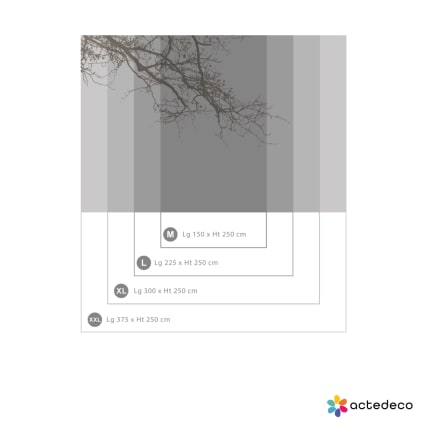 Papel pintado panoramico de ramas abstractas, Marrón oscuro Acte-deco ...