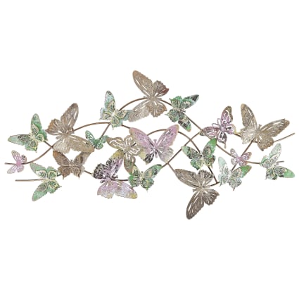 Décoration murale papillon métal 53 cm multicolore Gallium | Maisons du ...