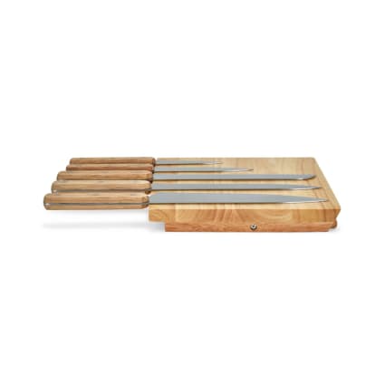 lot de 5 couteaux et support magnétique beige | Maisons du Monde