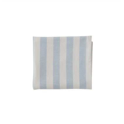 Nappe rayée bleu en coton organique H260x140cm Striped | Maisons du Monde