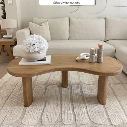 Tavolino organico in legno massiccio di mindi Brandan | Maisons du Monde