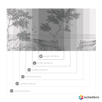 Papel pintado panorámico Paisaje de frente de mar, Marrón 15 ...