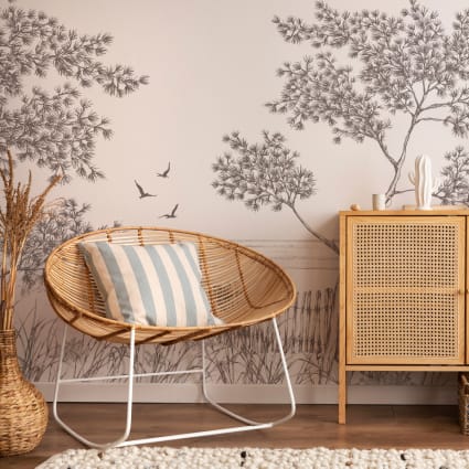 Papel pintado panorámico Paisaje de frente de mar, Marrón 15 ...