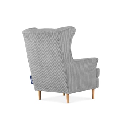 Klassischer Sessel aus Stoff Cordsamt, grau STRALIS | Maisons du Monde