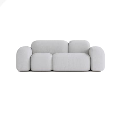 Modulares 2-Sitzer-Sofa aus Stoff, hellgrau Max | Maisons du Monde