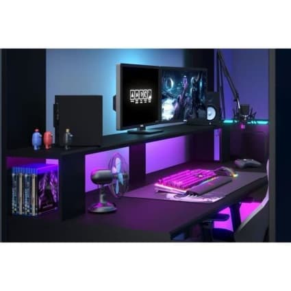 Lit mezzanine de gamer effet bois 90 x 200 cm Pharell | Maisons du Monde
