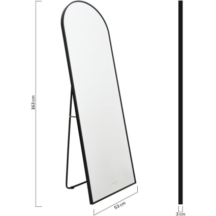 Espejo de pie cuerpo entero aluminio 163x53x3cm negro | Maisons du Monde