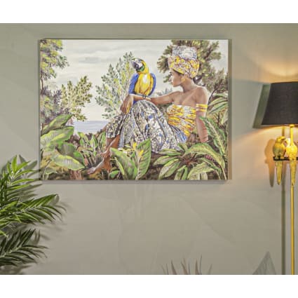Peinture sur toile multicolore femme avec des applications 120x3x90 cm ...