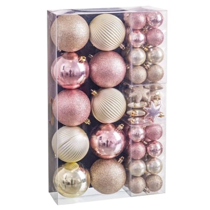 lot de 58 boules de noël rose et doré | Maisons du Monde