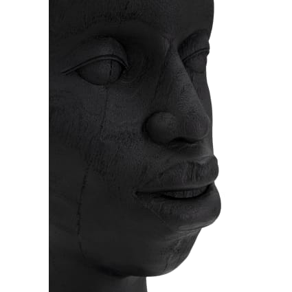 Statuette in Form eines Mannes aus schwarzem Harz cm 25x25x56 Masai ...