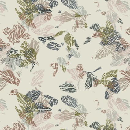 Papel pintado panorámico con motivos abstractos de hojas, Be Studio cymé | Maisons du Monde