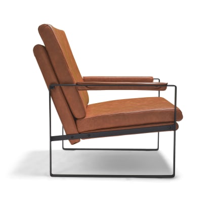 Poltrona design retrò in similpelle cuoio marrone Bradford | Maisons du ...