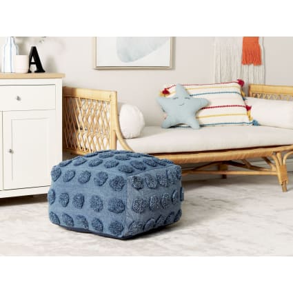 Pouf Cotone Blu Vishvi | Maisons du Monde