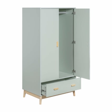 Armadio per bambini con 2 ante e 1 cassetto in MDF verde | Maisons du Monde