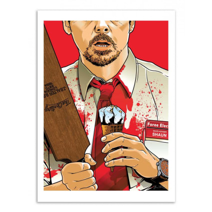 Affiche 30x40 cm - Shaun of the dead - Joshua Budich Joshua budich ...