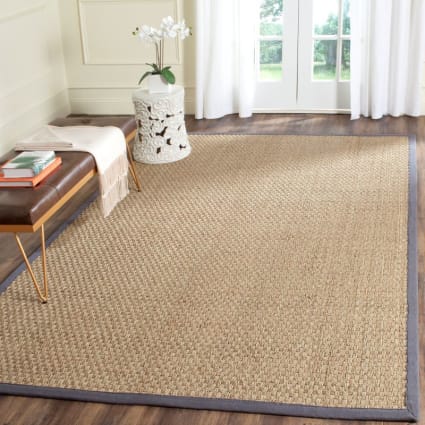 Teppich Seegras Natur und Dunkelgrau 183 X 274 cm Natural fiber ...