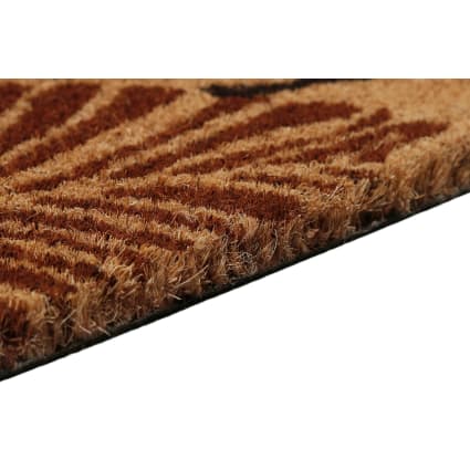 Paillasson en fibres de coco imprimé jungle bordeaux 45x75 Jungle mat ...