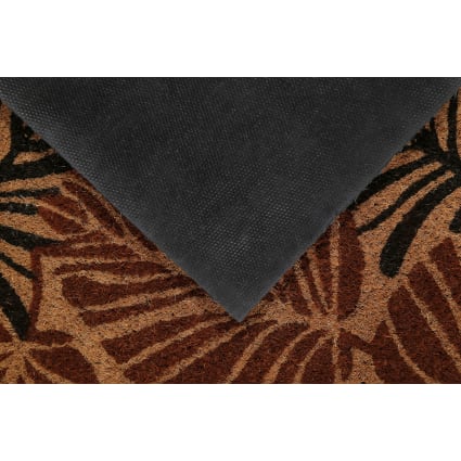Paillasson en fibres de coco imprimé jungle bordeaux 45x75 Jungle mat ...