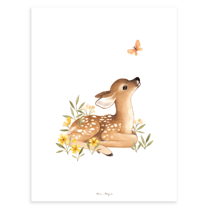 Affiche faon 30 x 40 cm Oh deer | Maisons du Monde