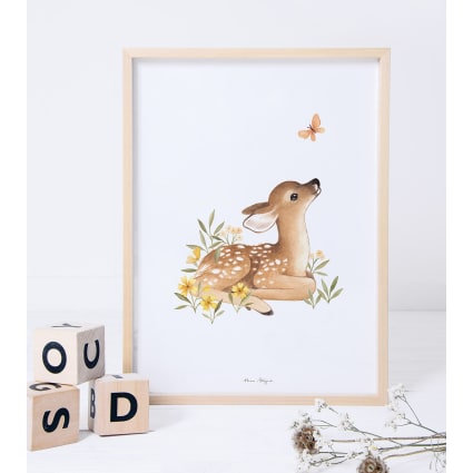 Affiche faon 30 x 40 cm Oh deer | Maisons du Monde