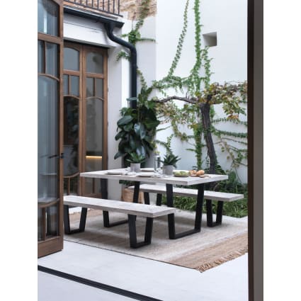 Tavolo in legno massiccio di mango patinato bianco 160x90 | Maisons du ...