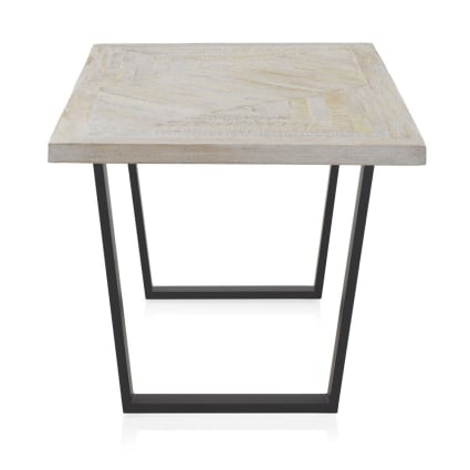 Tavolo in legno massiccio di mango patinato bianco 160x90 | Maisons du ...