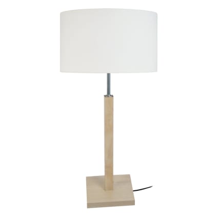 Lampada da tavolo legno ;Alt.54cm natural ;Paralume: cru Hod b ...
