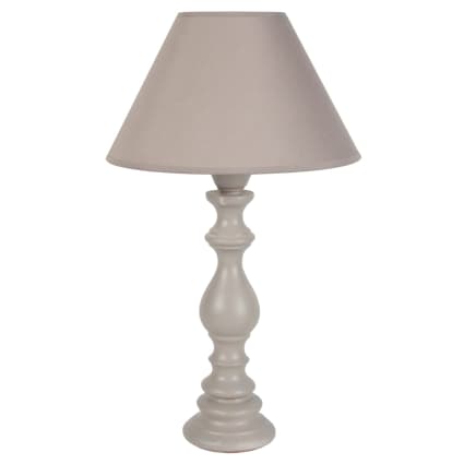 Lampada da tavolo legno ;Alt.43cm taupe;Paralume: taupe Bagnolet ...