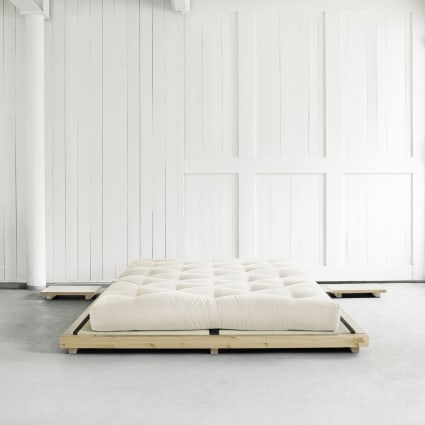 Lit futon DOCK en pin massif, style japonais naturel 140x200 Dock ...