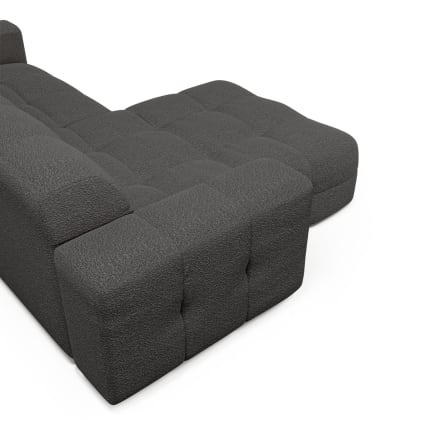 Divano angolare sinistro 5 posti bouclé grigio grafite 230 cm Mael ...