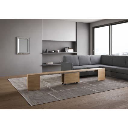 Console extensible 90x42/302 cm effet bois chêne nature avec banc ...
