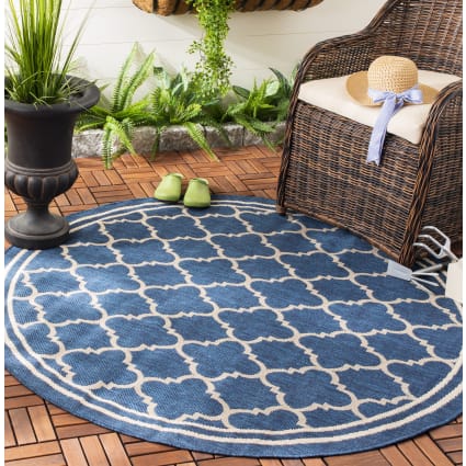 Tapis Bleu 160 X 160 cm Courtyard | Maisons du Monde