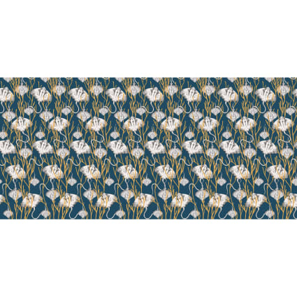 Panorama-Vliestapete mit Rochen und Korallenmustern, Blau 22 Alex ...