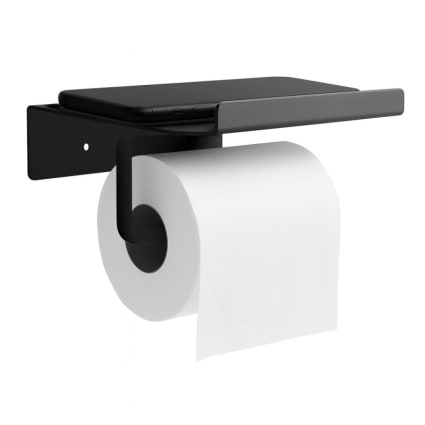 Portarrollos de papel higiénico de metal negro 14 x 6 x 12 cm Black ...