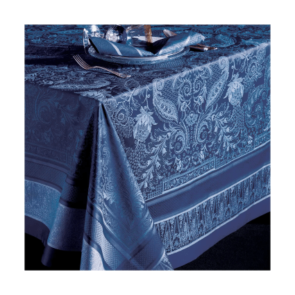 Nappe antitache coton mélangé bleu 174x364 cm Persina crepuscule ...